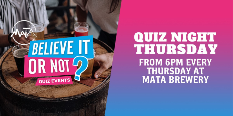 Quiz Night Thursdays - Mata Brewery | Whakatāne NZ
